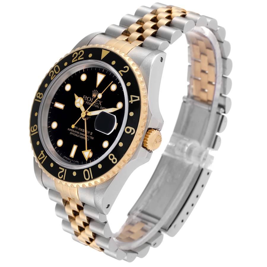 Rolex GMT Master II Yellow Gold Steel Oyster Bracelet Mens Watch 16713 ...