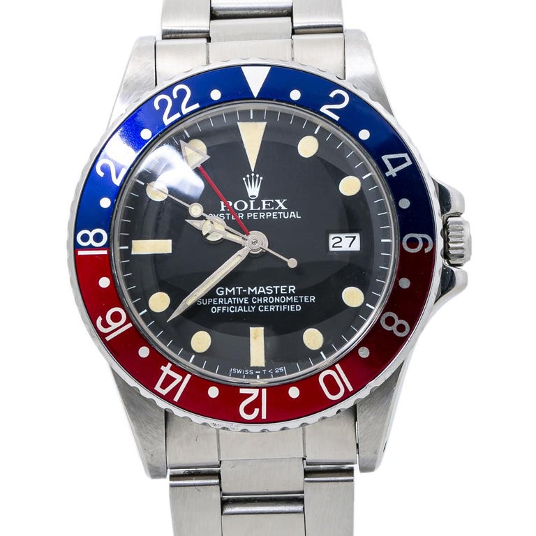 Rolex GMT-Master Pepsi 16750 6.1Million Serial Black Dial Automatic ...