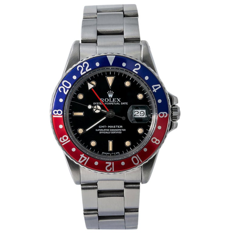 Rolex GMT-Master Pepsi 16750 8.3 Million Serial Quickset Gloss Dial ...