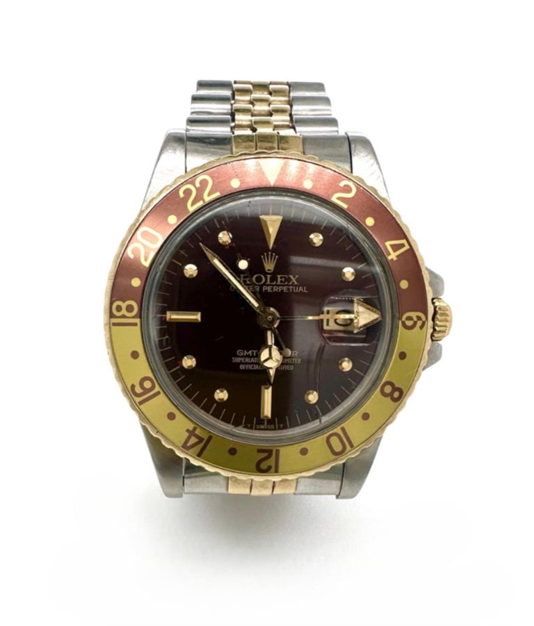 Rolex GMT Master Root Beer #16753 in 18K Yellow Gold and Steel 40mm ...