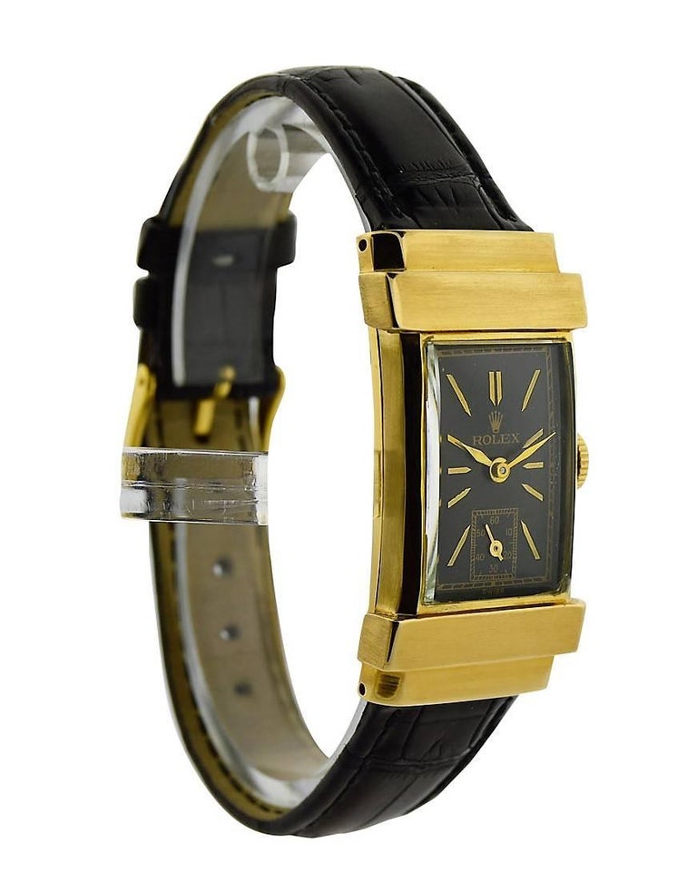 Rolex Gold Art Deco Rectangle Tank Style at 1stDibs | art deco tank