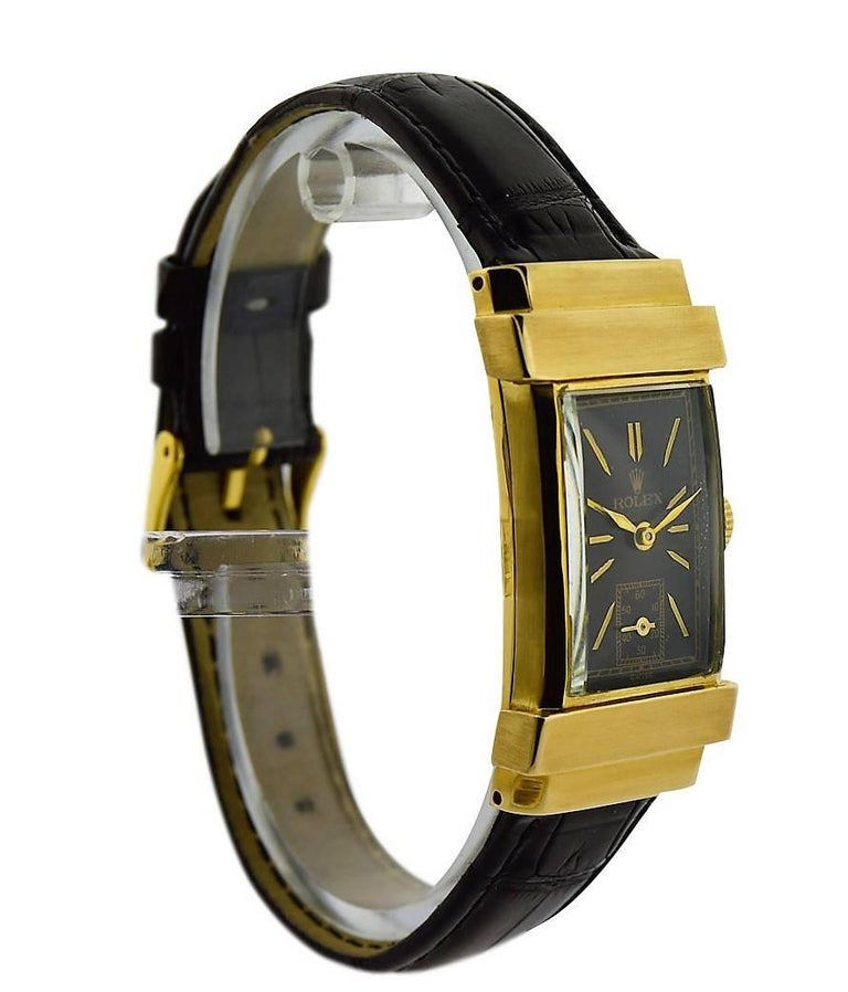 Rolex Gold Art Deco Rectangle Tank Style at 1stDibs | art deco tank
