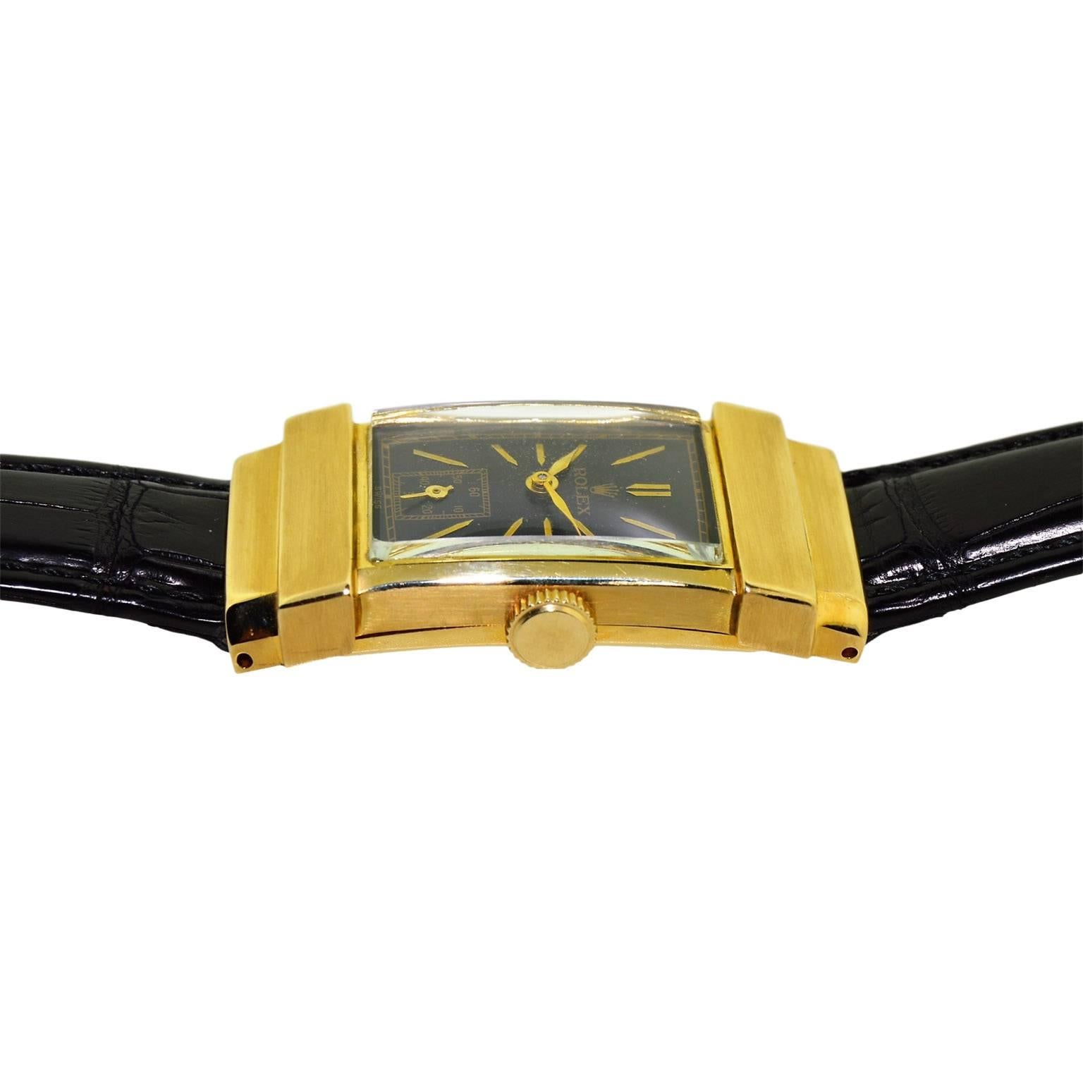 Rolex Gold Art Deco Rectangle Tank Style at 1stDibs | rolex tank ...