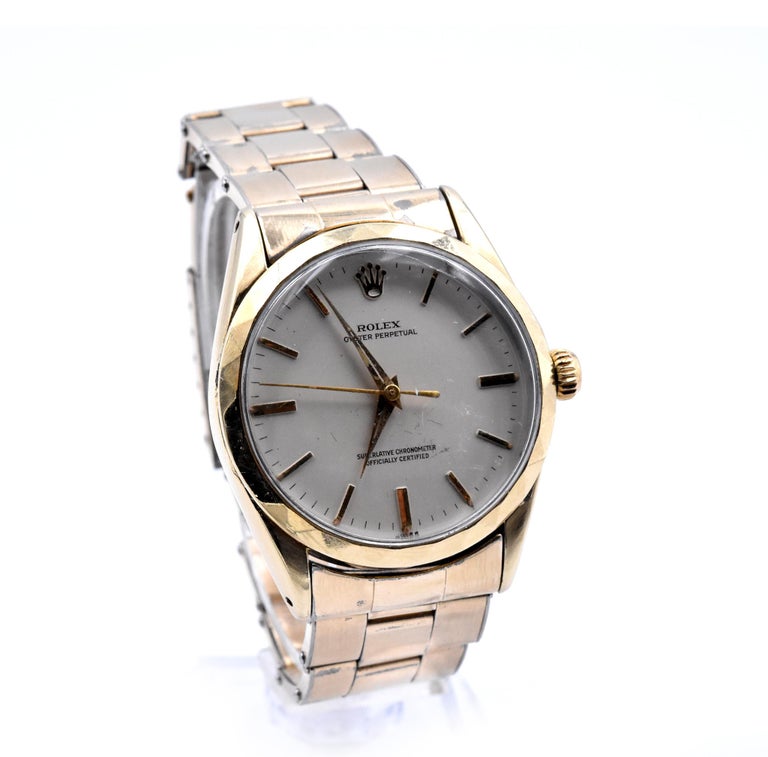 Rolex Gold Capped Oyster Perpetual with Rare Fantasy Bezel For Sale at ...