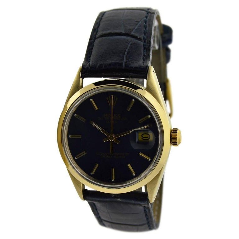 Rolex Gold Shell Original Blue Dial Automatic Wristwatch, circa 1980 at ...