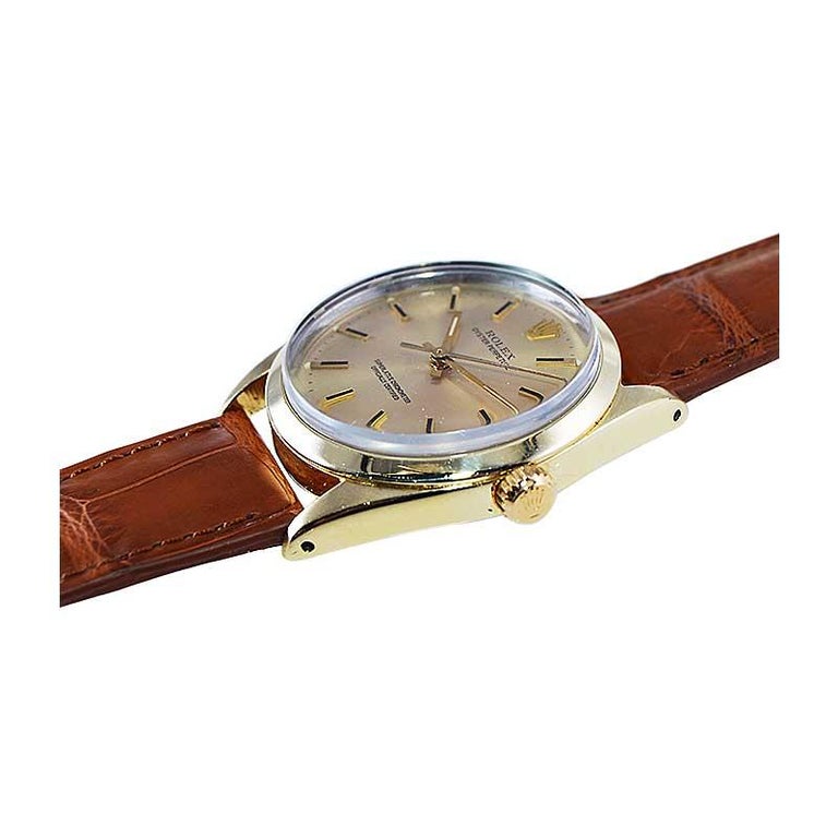 Rolex Gold Shell Oyster Perpetual with Original Dial from Mid 1980's ...