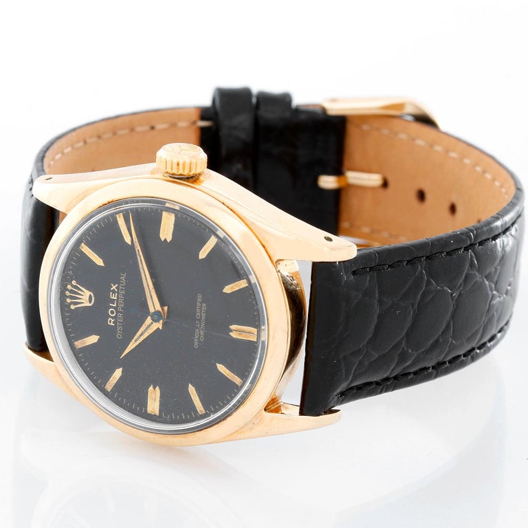 Rolex Gold Shell stainless steel Oyster Perpetual Manual Wristwatch Ref ...