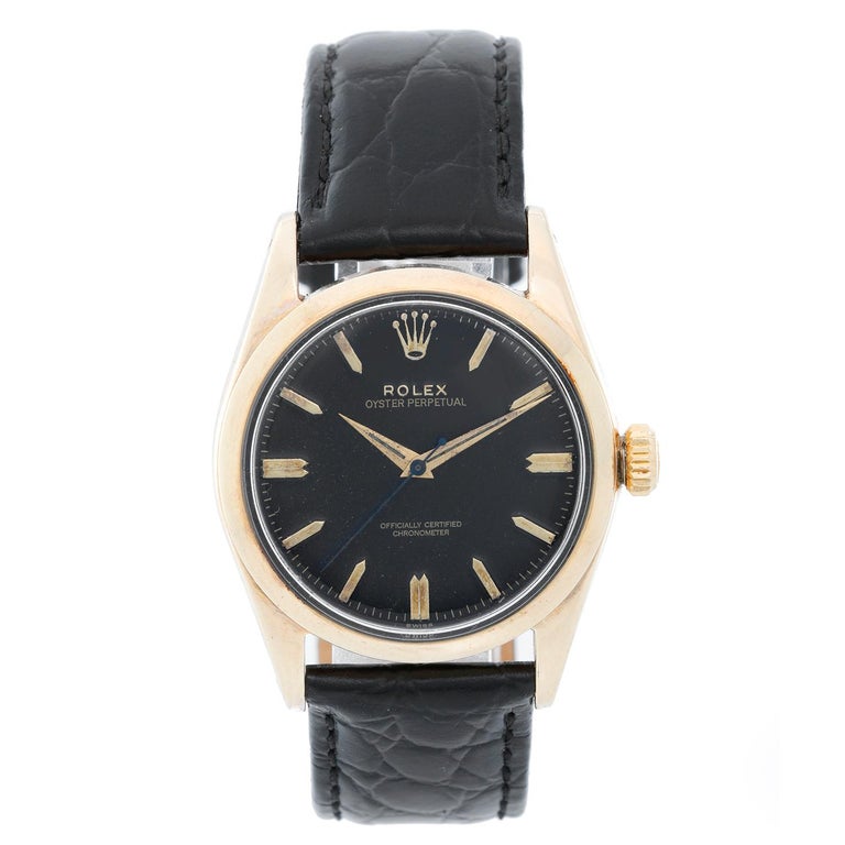 Rolex Gold Shell stainless steel Oyster Perpetual Manual Wristwatch Ref ...