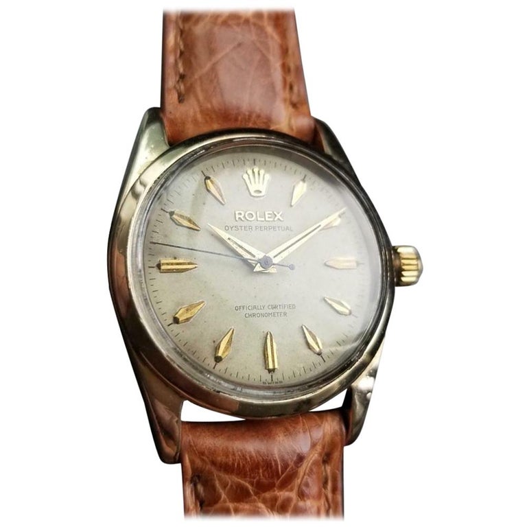 Rolex "Golden Egg" Men's Vintage Gold-Capped Ref.6634 Automatic, c.1957 ...