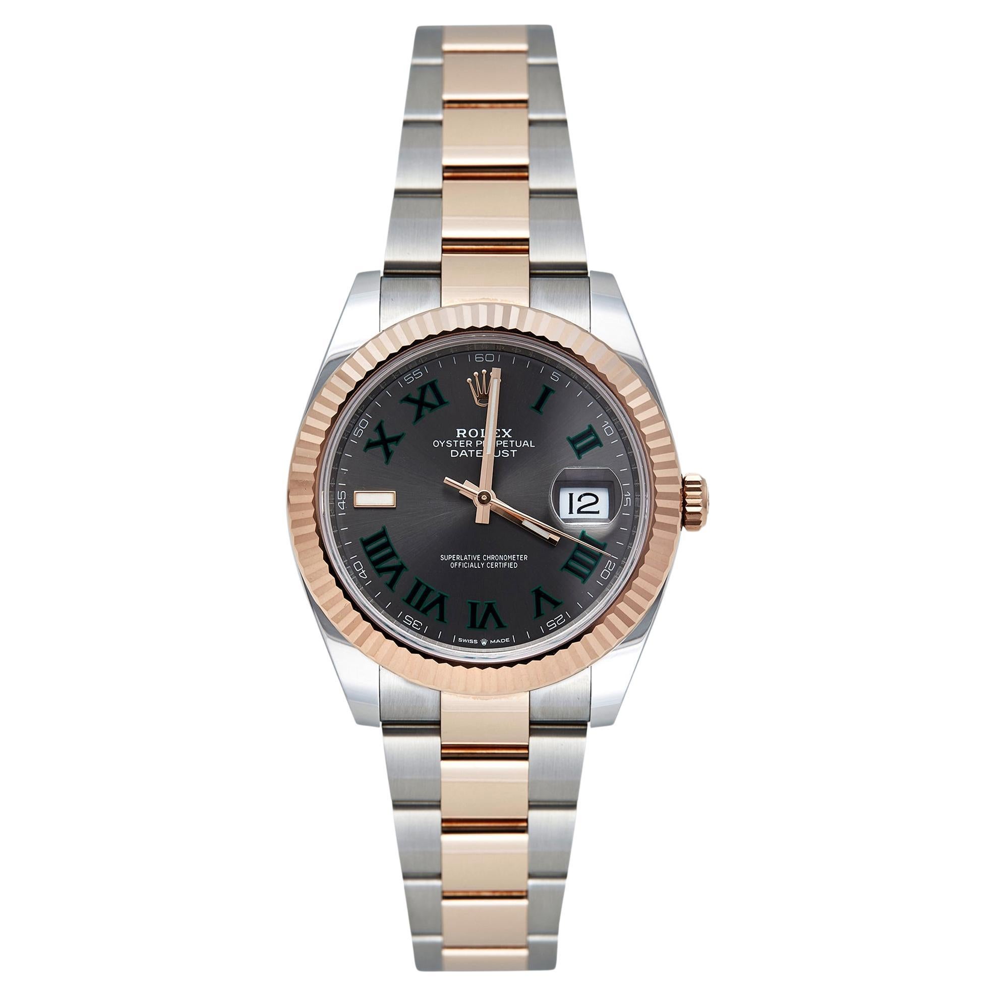 Rolex Grey 18k Rose Gold Datejust M126331-0015 Men's Wristwatch 41 mm ...