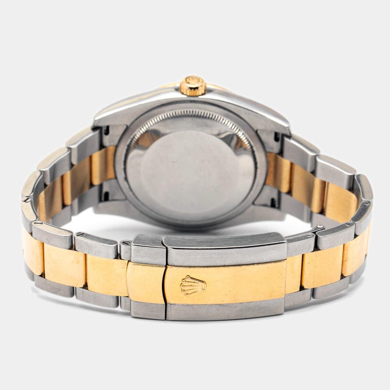 Rolex Grey Diamond 18k Yellow Gold Stainless Steel Datejust ...