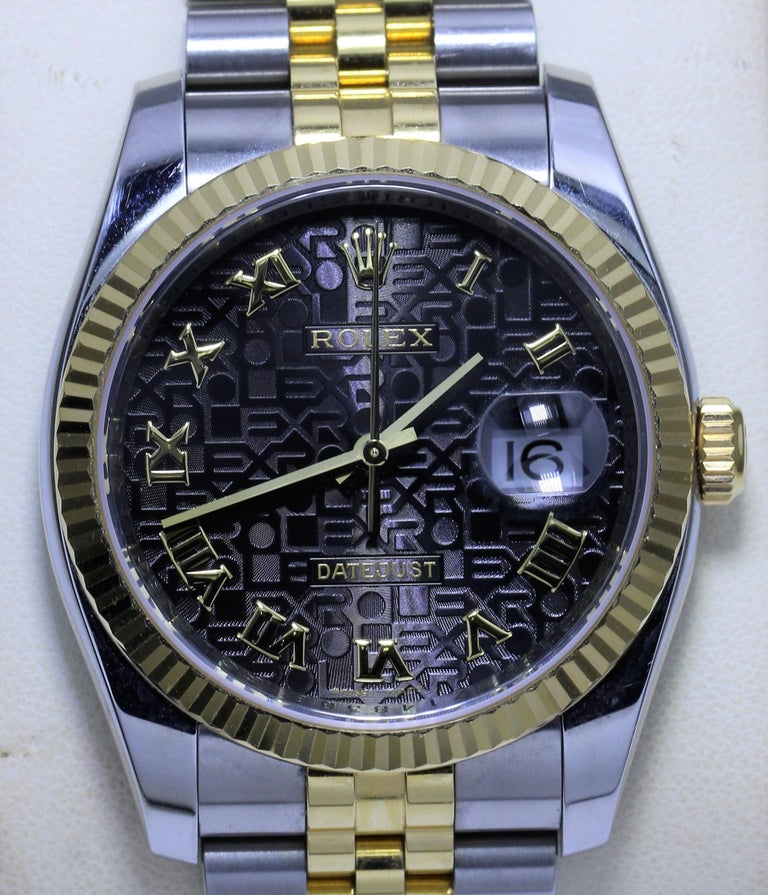 Rolex Jubilee Datejust Black Men's Watch with Roman Numerals and Date ...