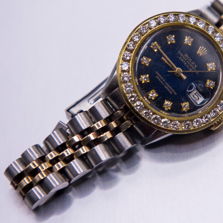 Rolex Ladies 18k Gold/SS Datejust, 2.00 carats Diamond Bezel/Dial Model ...