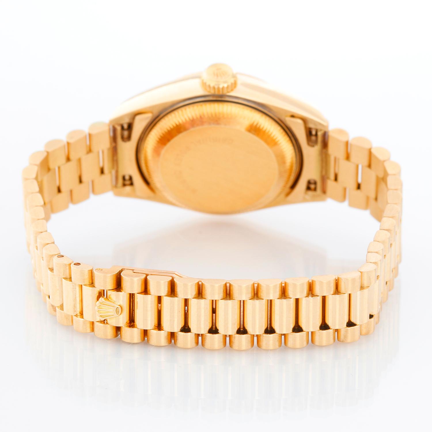 Rolex Ladies 18k Yellow Gold President Watch 69178 at 1stDibs