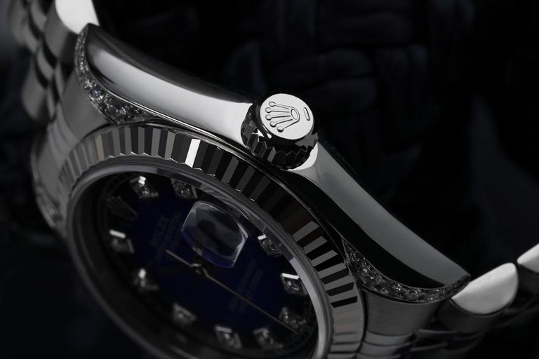 Rolex Ladies 26mm Datejust Blue Vignette Color Dial Classic + Lugs ...