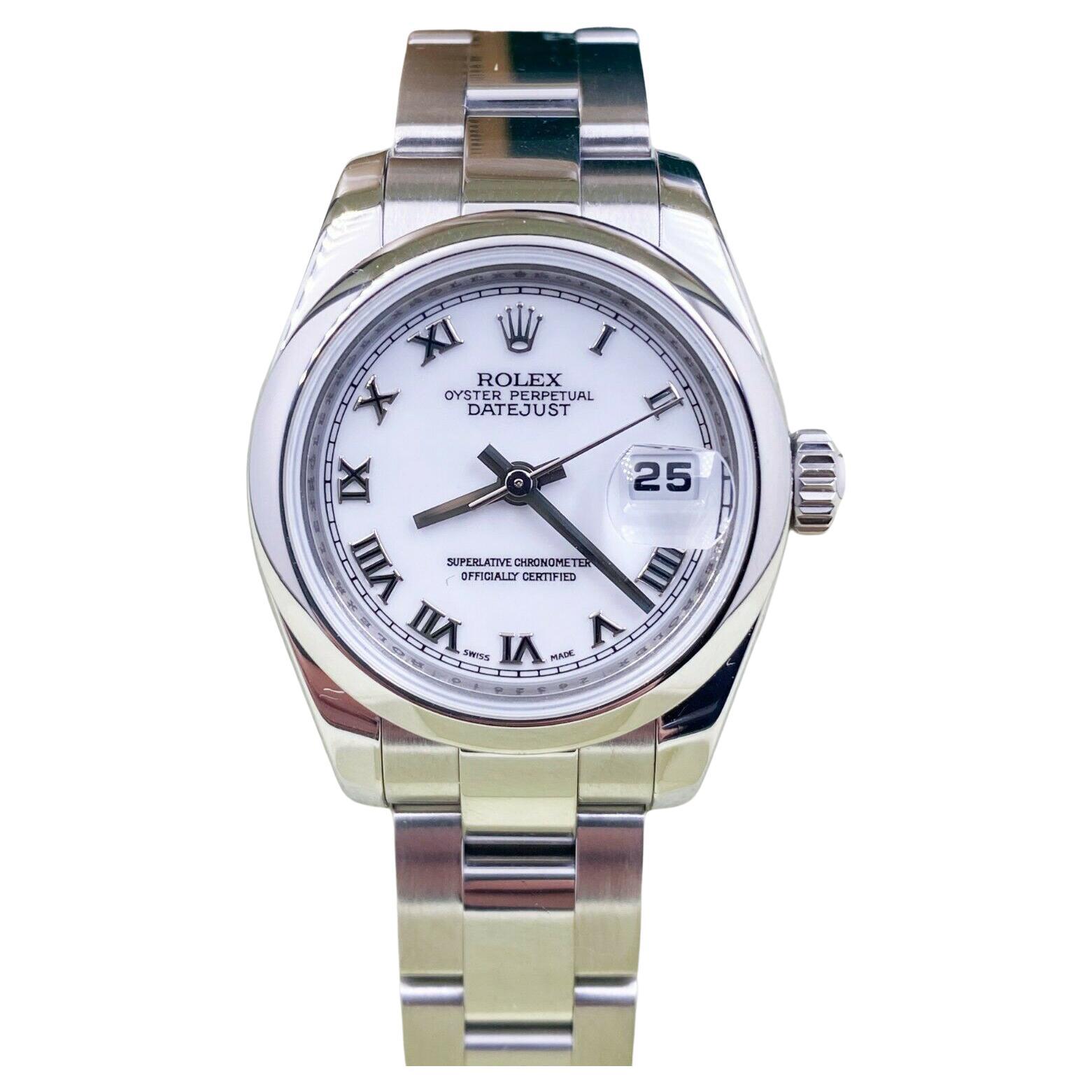 Rolex Datejust 116201 White Dial 18K Rose Gold and Stainless Steel Box ...
