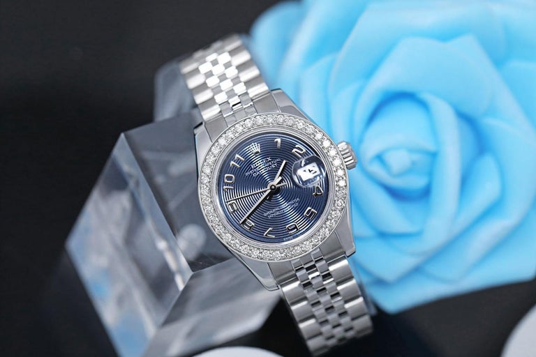 Rolex Ladies Datejust Blue Arabic Numerals Dial 179174 Watch For Sale ...