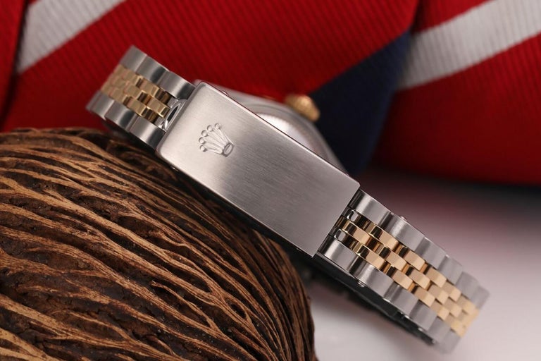 Rolex Ladies Datejust Cream Pyramid Dial with Ruby and Diamond Bezel ...