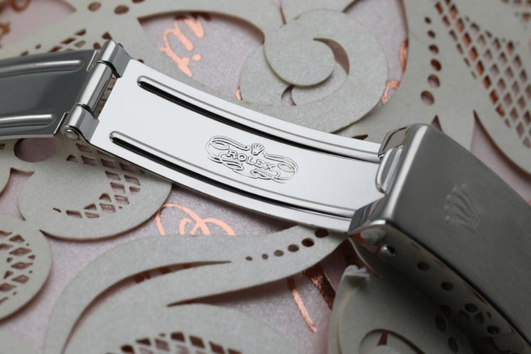 Rolex Ladies Datejust Pink Pearl Track SS Oyster Perpetual Diamond ...