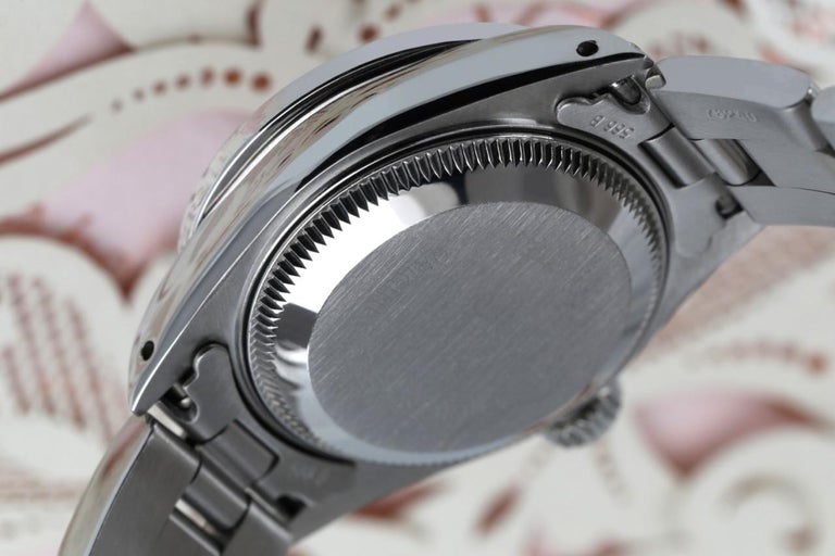 Rolex Ladies Datejust Pink Pearl Track SS Oyster Perpetual Diamond ...