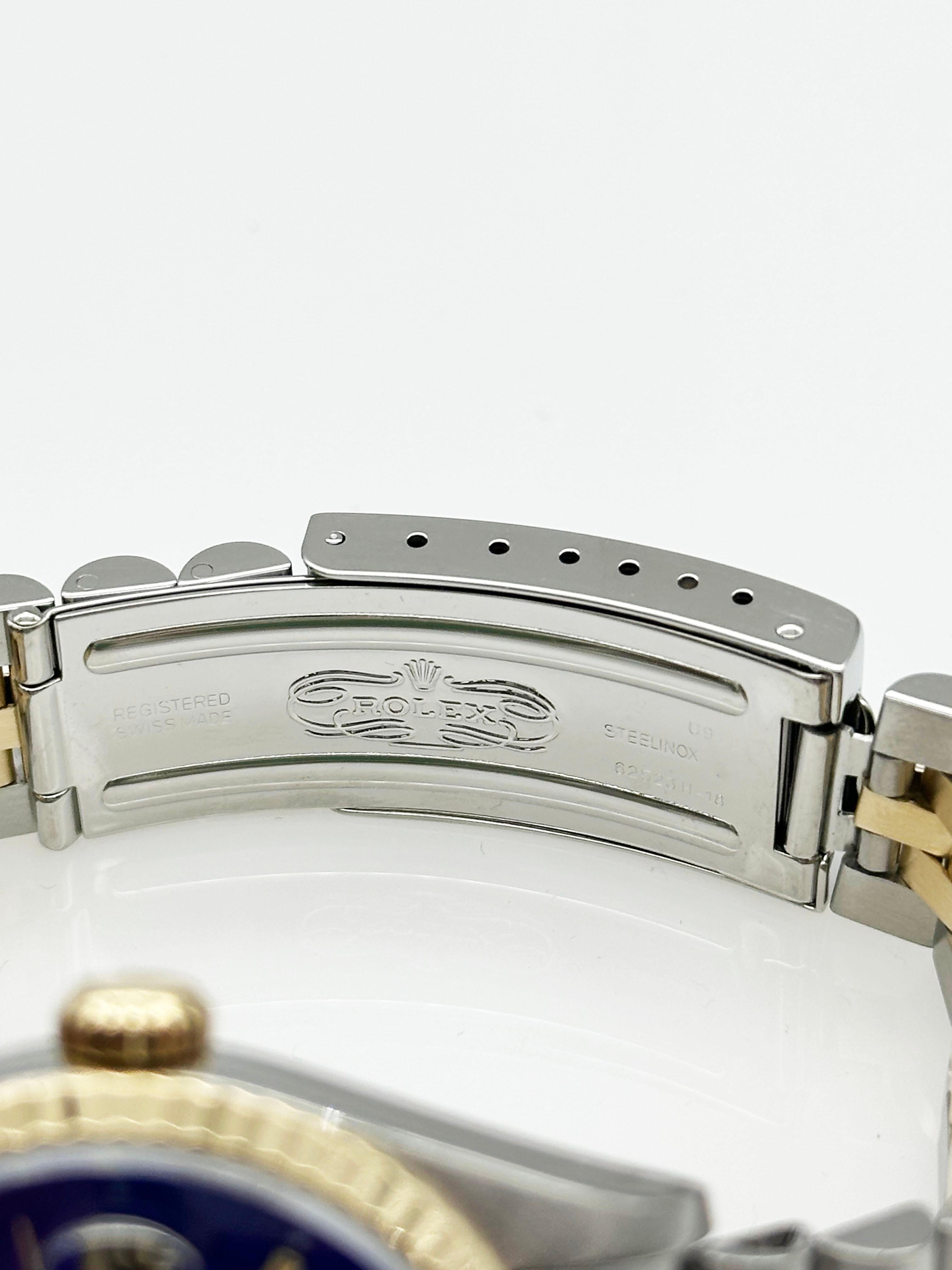 Rolex Ladies Datejust 69173 White Roman Dial 18K Yellow Gold Stainless ...