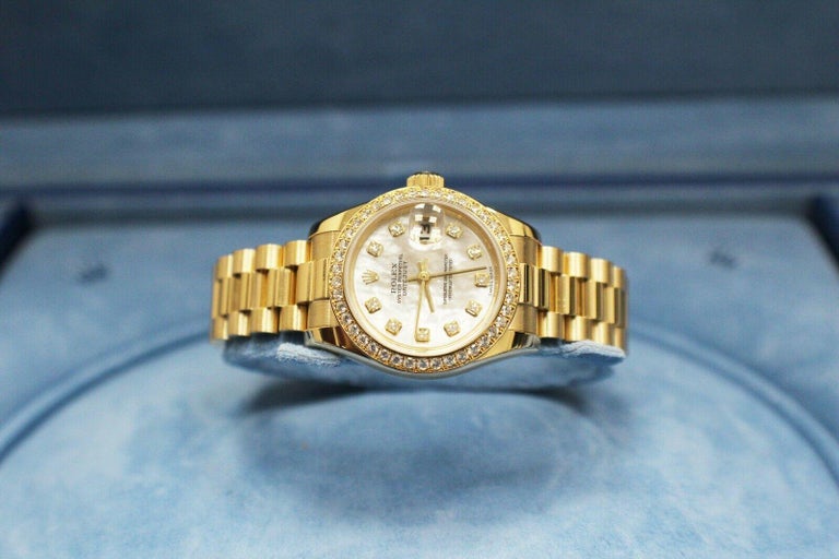 Rolex Ladies Datejust President 179138 MOP Diamond Dial and Bezel Box ...