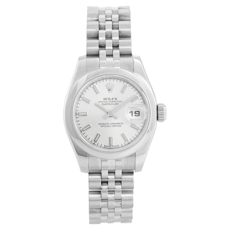 Rolex Ladies Datejust Watch Steel with Silver Dial 179160 - Great Gifts ...