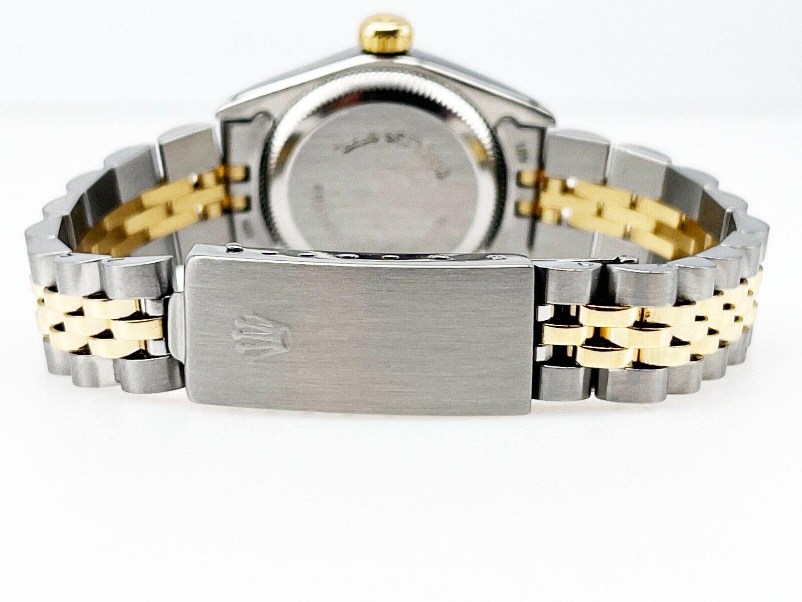 Rolex Ladies Oyster Perpetual 6719 Champagne Dial 18K Yellow Gold Steel ...