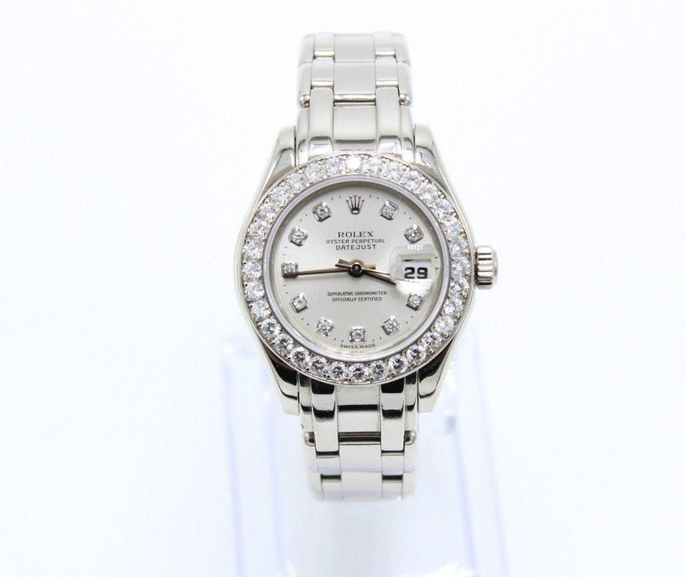Rolex Ladies Pearlmaster 69299 Original Diamond Dial and Bezel 18 Karat ...