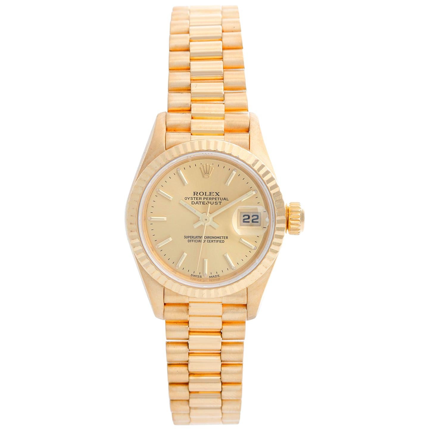Rolex Ladies President 18 Karat Yellow Gold Watch 79178 For Sale at 1stDibs