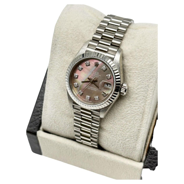 Rolex Ladies President 79179 Factory MOP Diamond Dial 18k White Gold ...