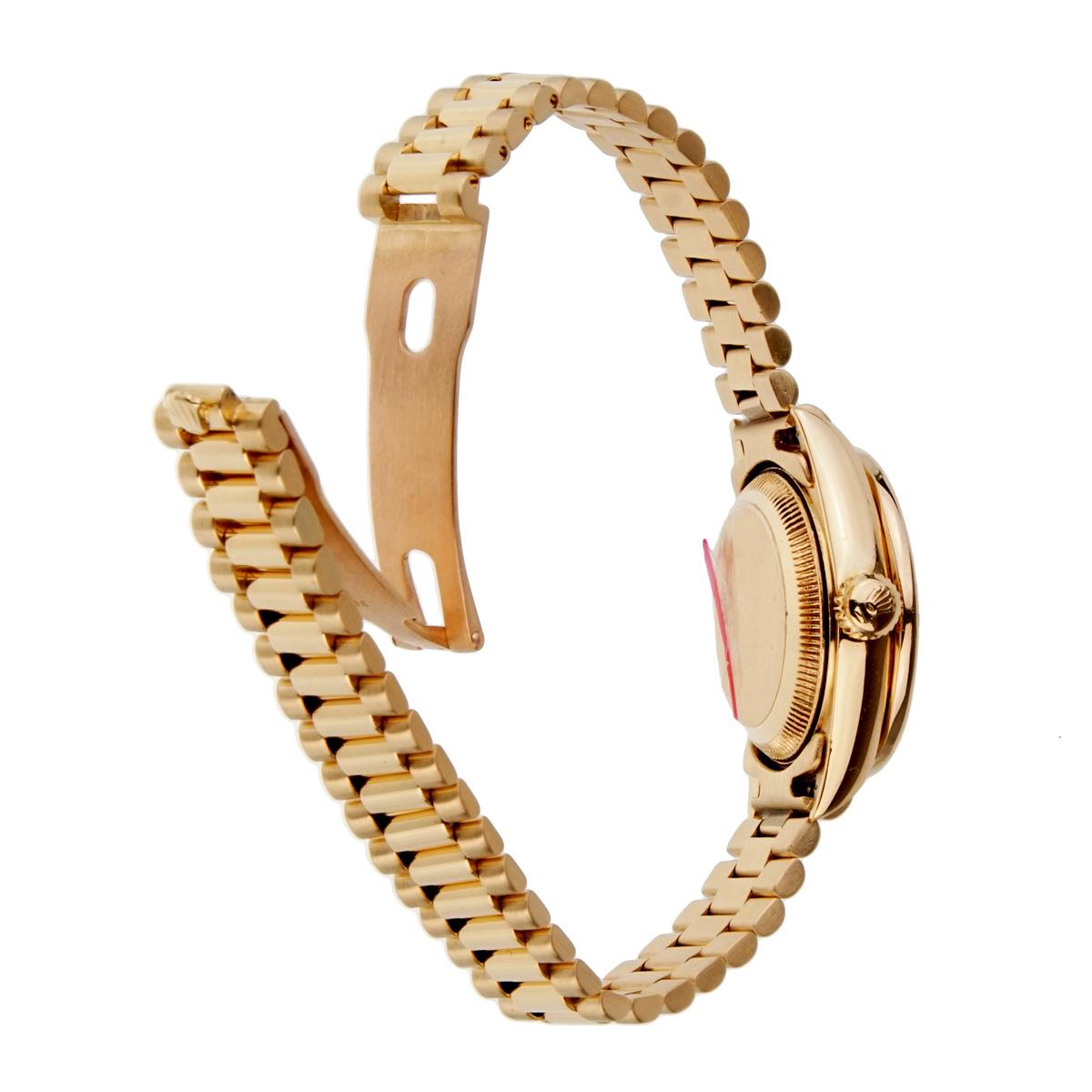 Rolex Ladies President Diamond Ruby Gold Watch at 1stDibs | rolex lady ...