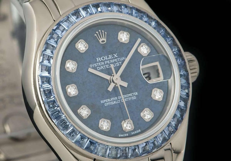 Rolex Diamond and Sapphire Pearlmaster Datejust at 1stDibs