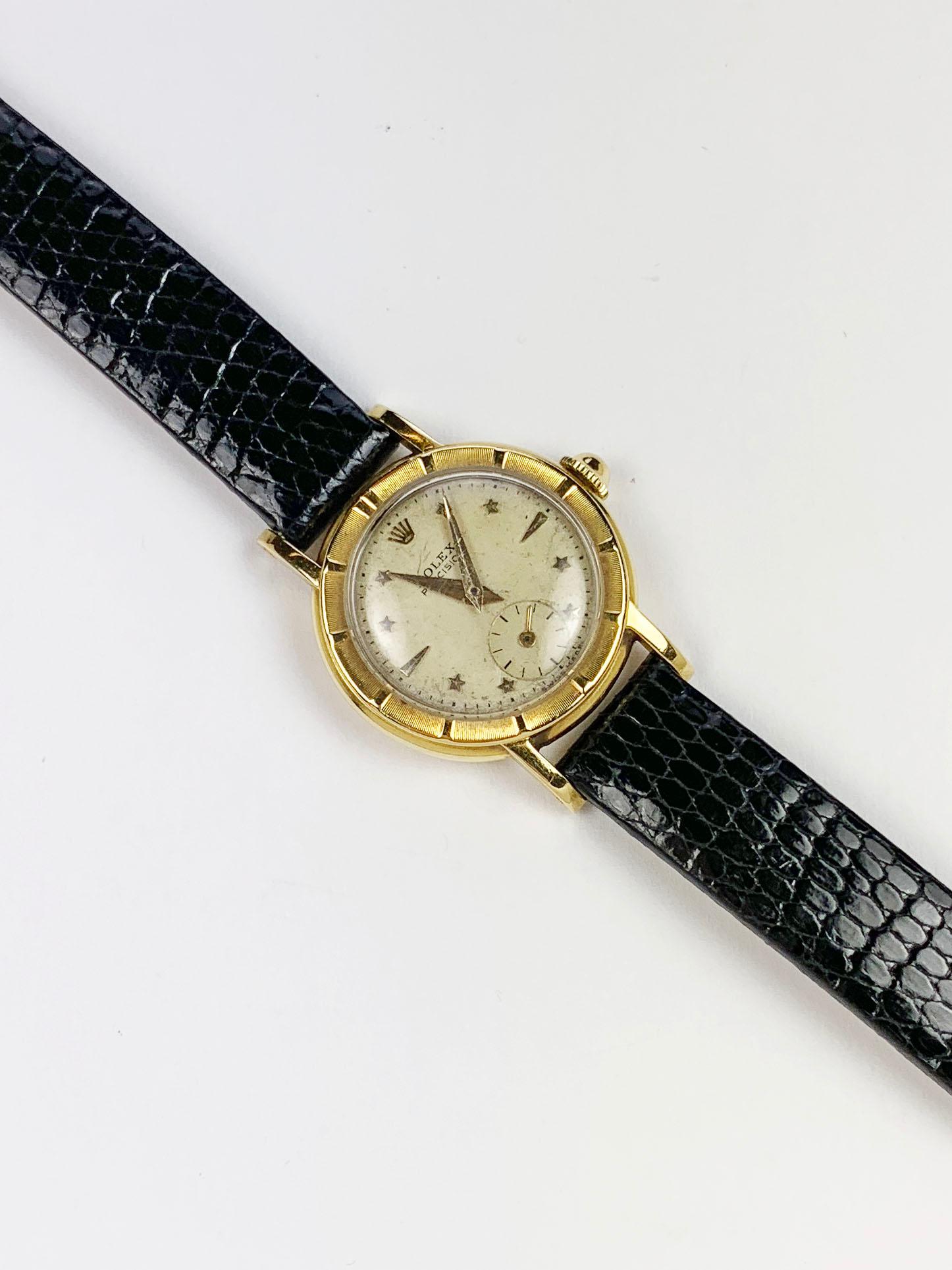 Rolex Ladies Yellow Gold Star Dial Bubbleback Manual Wind Wristwatch ...
