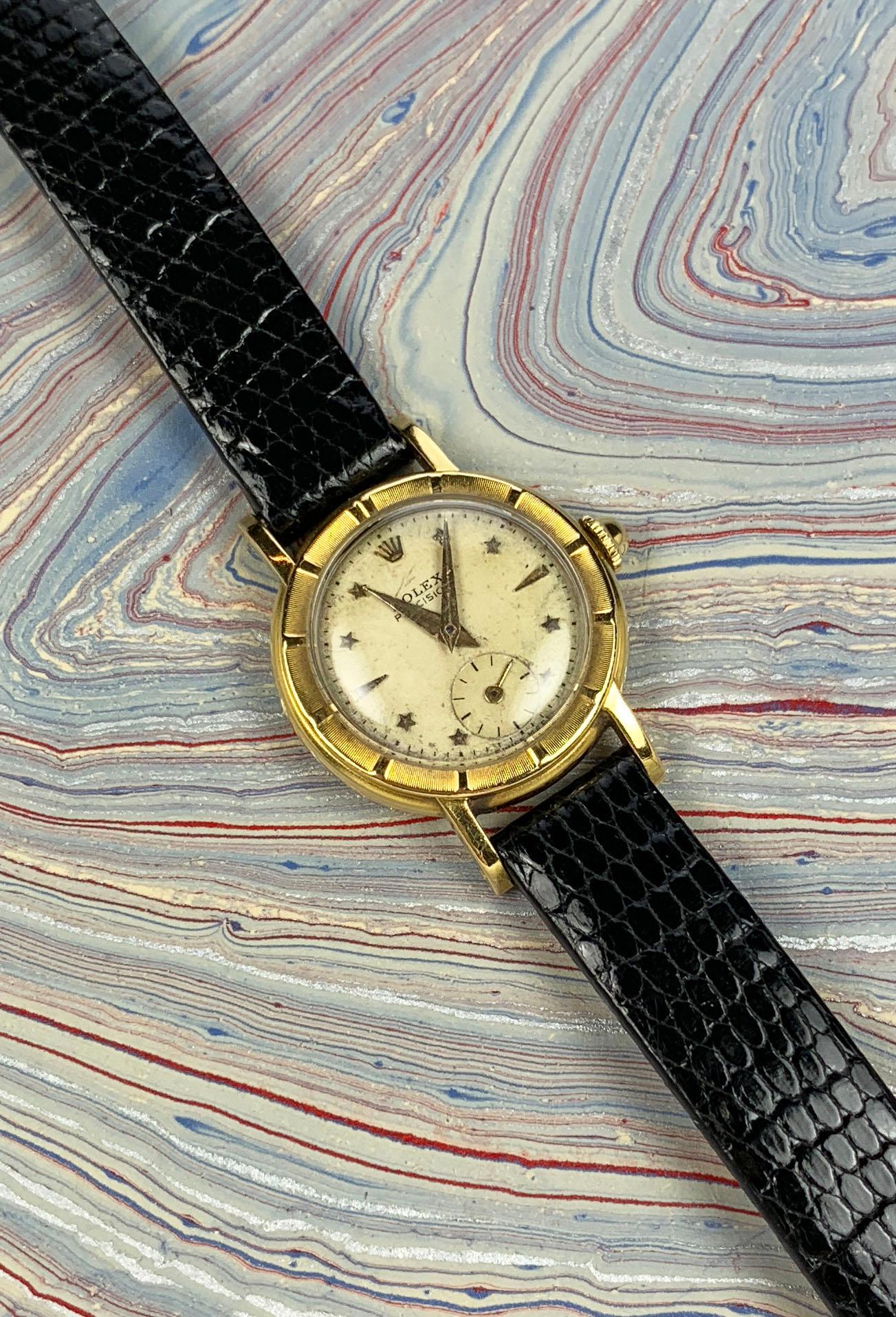 Rolex Ladies Yellow Gold Star Dial Bubbleback Manual Wind Wristwatch ...