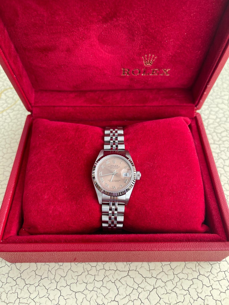 Rolex Lady date just stainless steel 26mm baby pink face For Sale at ...