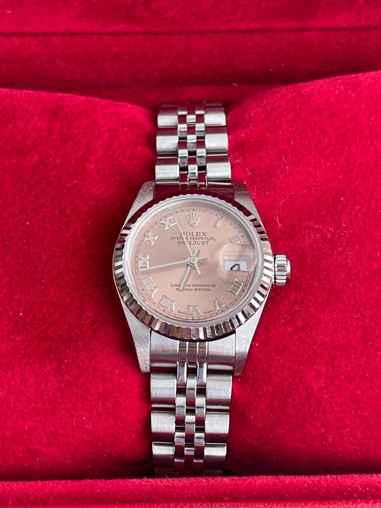 Rolex Lady date just stainless steel 26mm baby pink face For Sale at ...