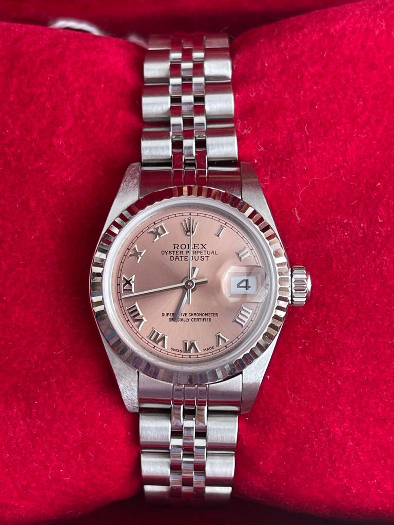 Rolex Lady date just stainless steel 26mm baby pink face For Sale at ...
