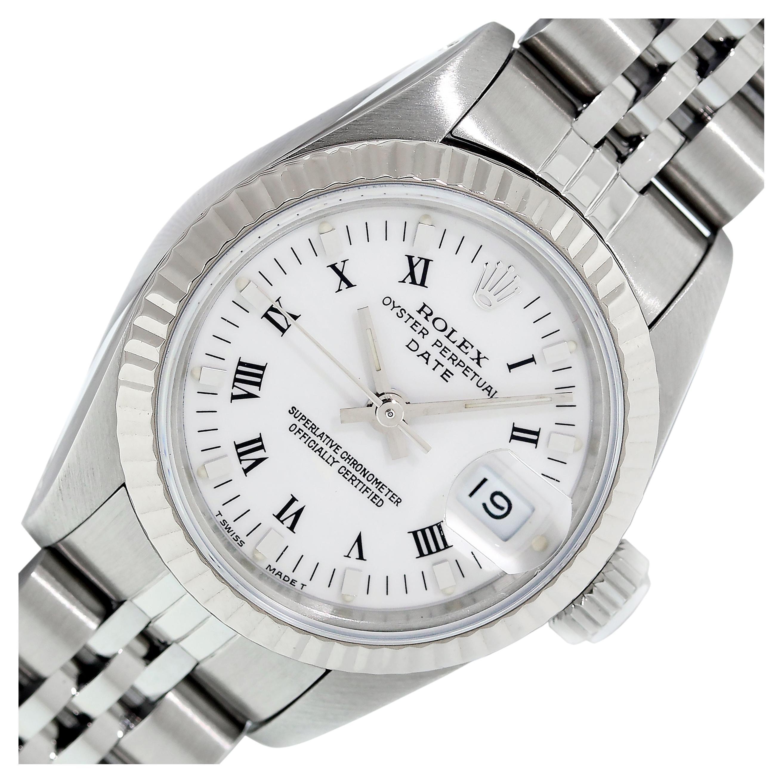 Rolex Damen Datejust Stahl und Weißgold mit weißem arabischem ...