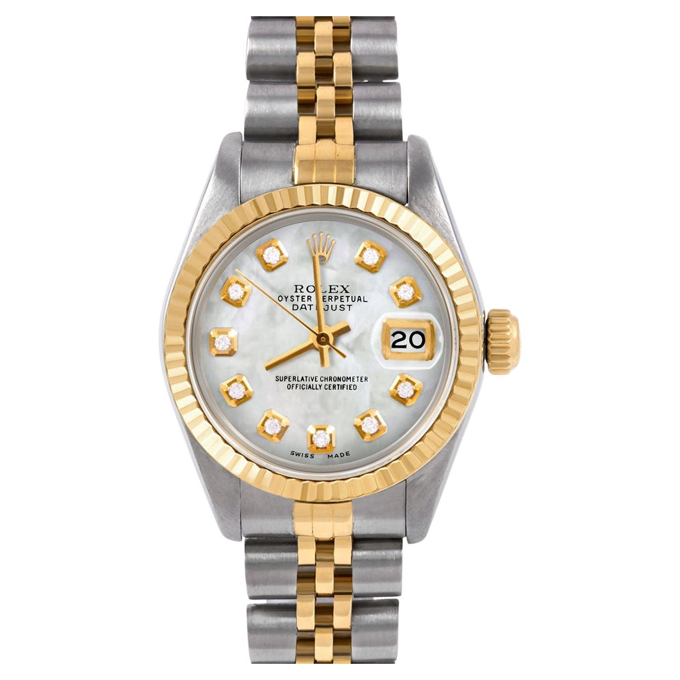 Rolex Montre Datejust Lady TT en nacre avec cadran en diamants et ...