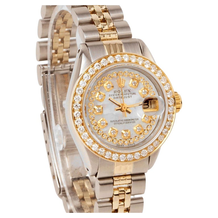 Rolex Lady TT Datejust Mother Of Pearl String Diamond Dial Diamond ...