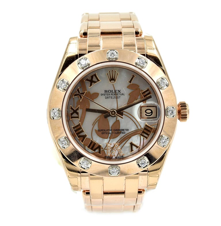 Rolex Rose Gold Diamond Masterpiece Midsize automatic Wristwatch Ref ...
