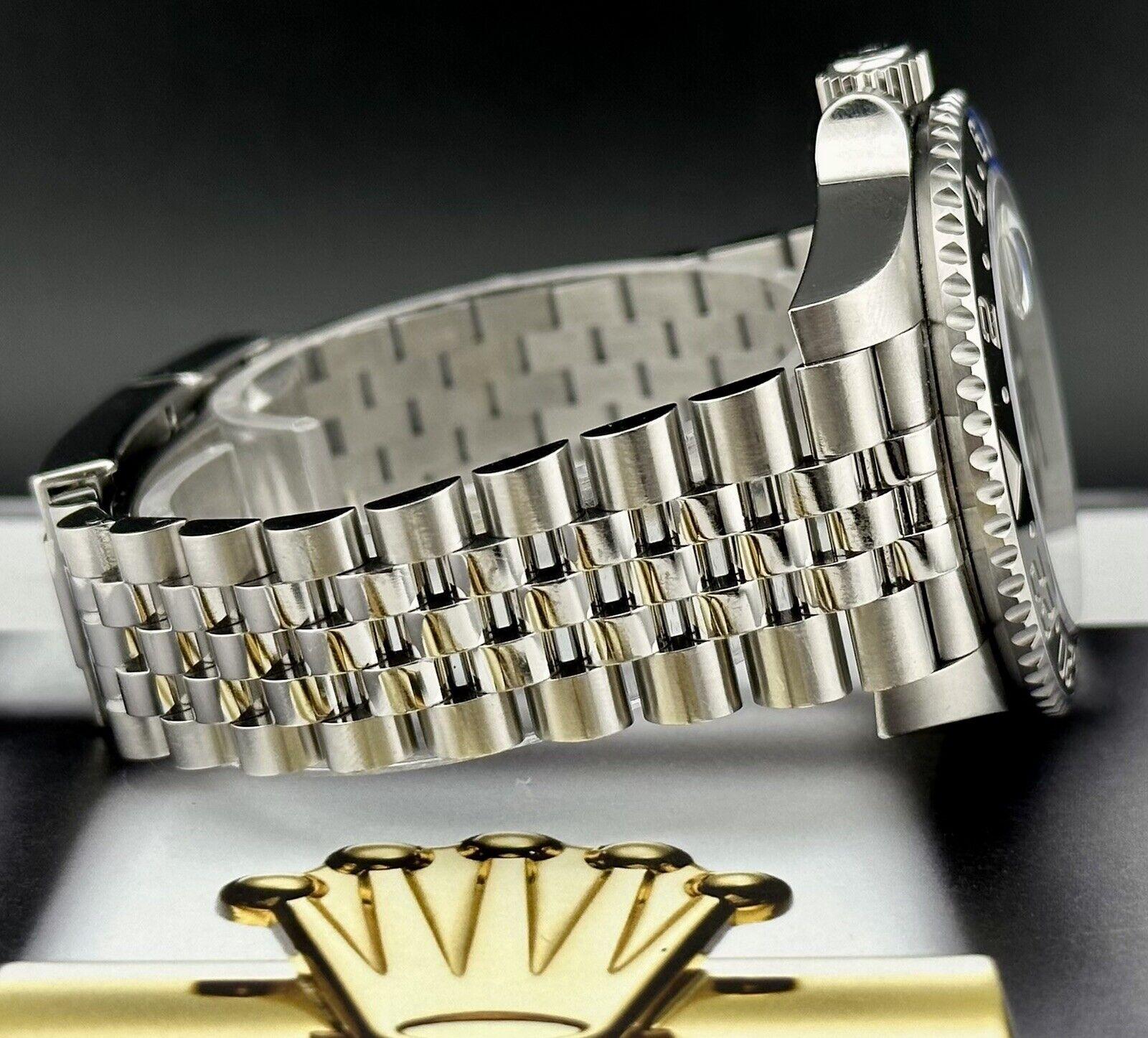 Rolex Men 40mm GMT MasterII Batgirl Blue/Black Bezel Steel Black Dial ...