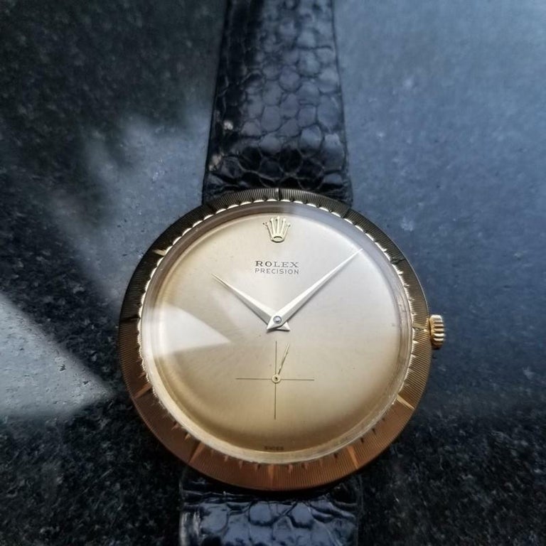 Rolex Men's 18 Karat Solid Gold Precision 9522 Manual Hand-Wind circa ...