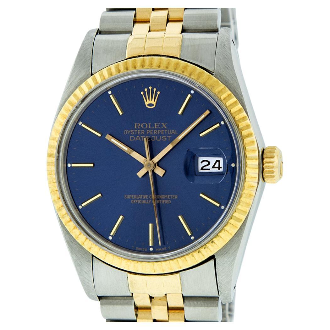 Rolex Men's Datejust Watch S/S and White Gold Ice Blue Diamond Dial ...