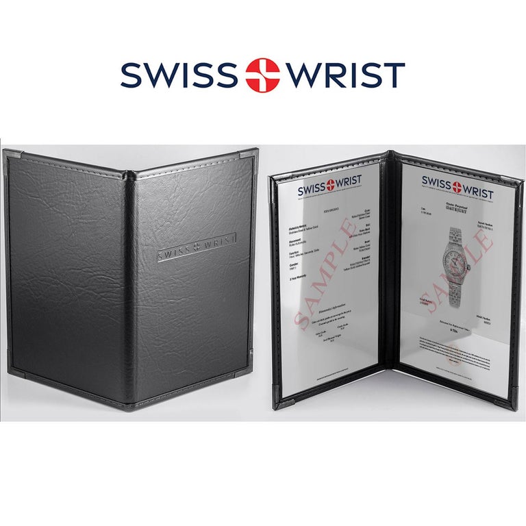 Rolex Mens TT Datejust Black Patina Dial Blue Leather Strap Watch Ref ...