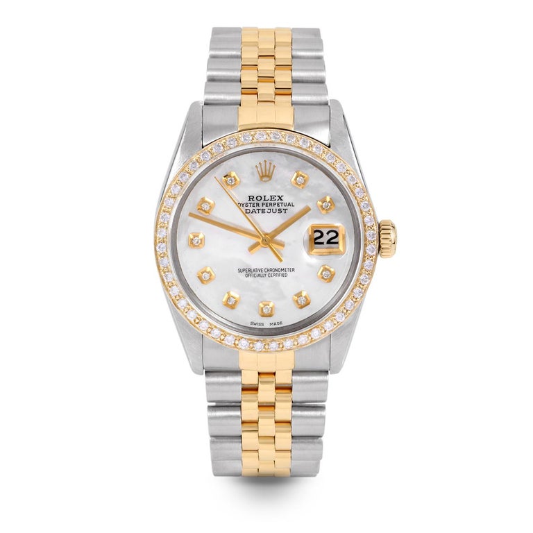 Rolex Montre Datejust de 36 mm TT avec cadran en diamants et lunette en ...