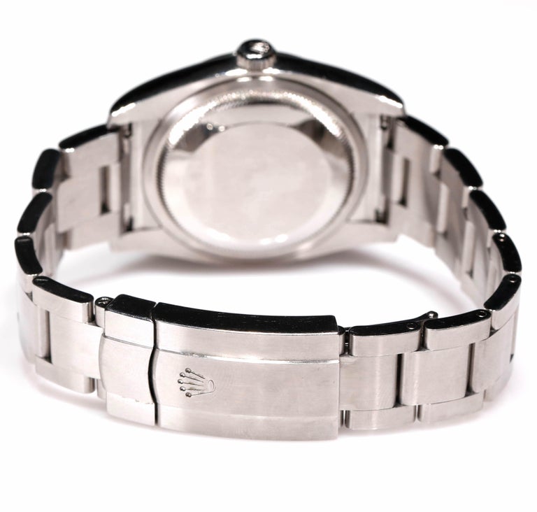 Rolex Men's Oyster Perpetual Stainless Steel Automatic Grey Stick Dial ...