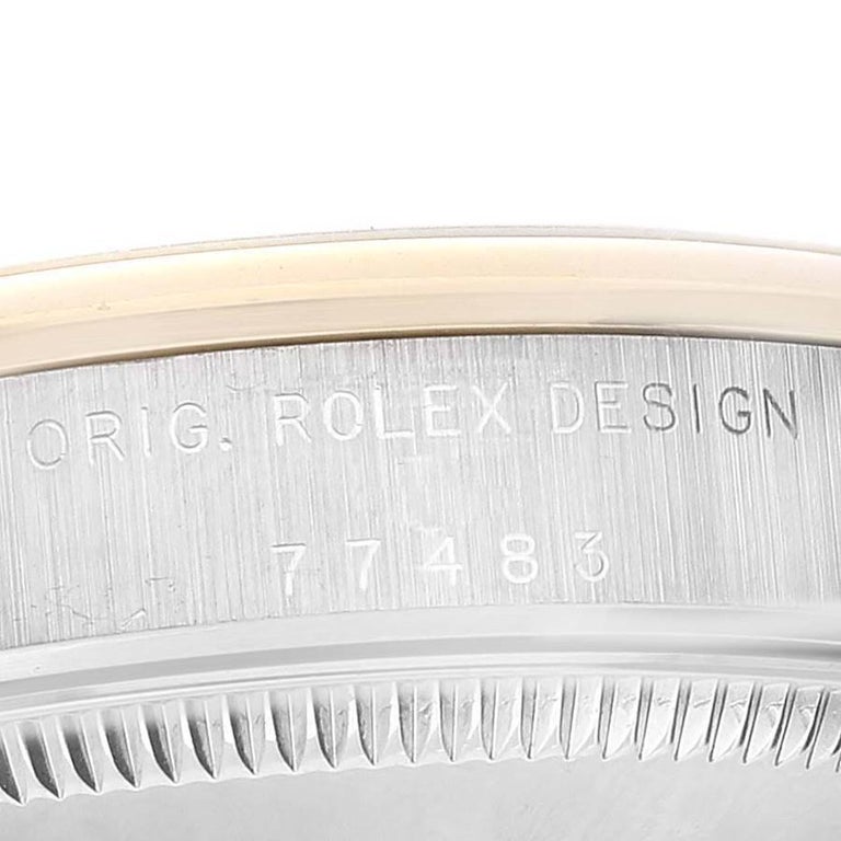 Rolex Slate Dial Yellow Gold Steel Ladies Watch 77483 For Sale at 1stDibs