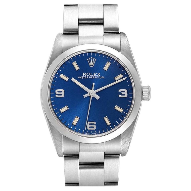 Rolex Midsize 31mm Blue Dial Automatic Steel Ladies Watch 67480 For ...